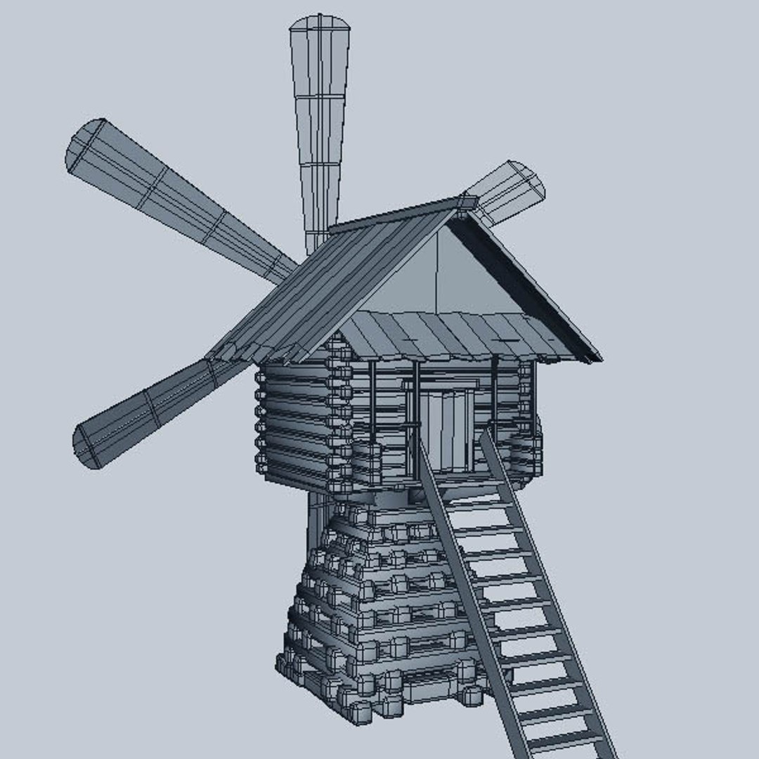 Old Windmill 3d Model