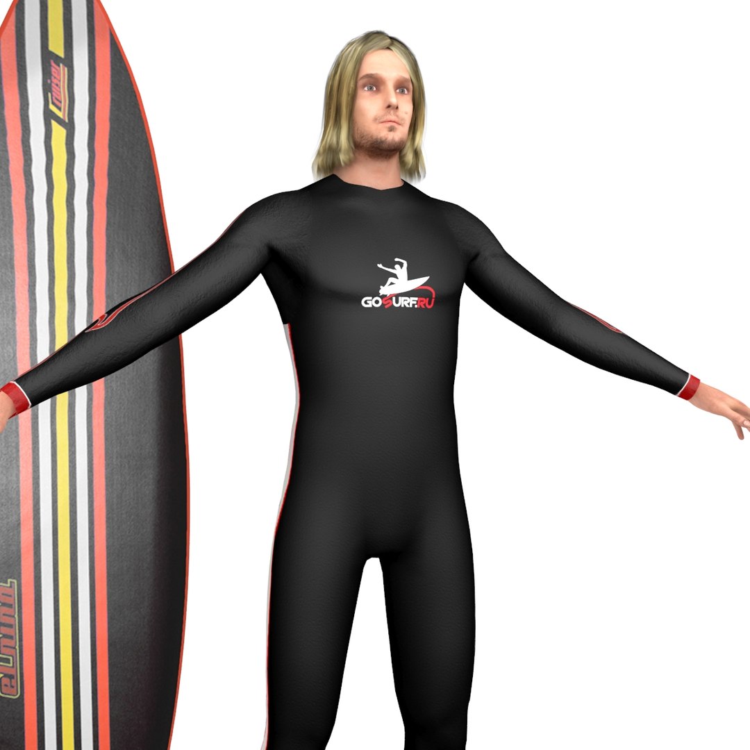 Surfer Surfing Man 3D Model - TurboSquid 1282758
