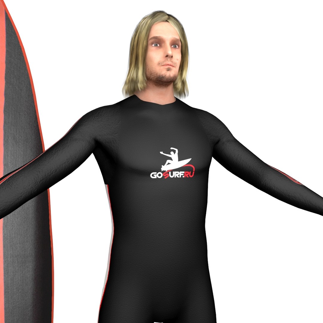 Surfer Surfing Man 3D Model - TurboSquid 1282758