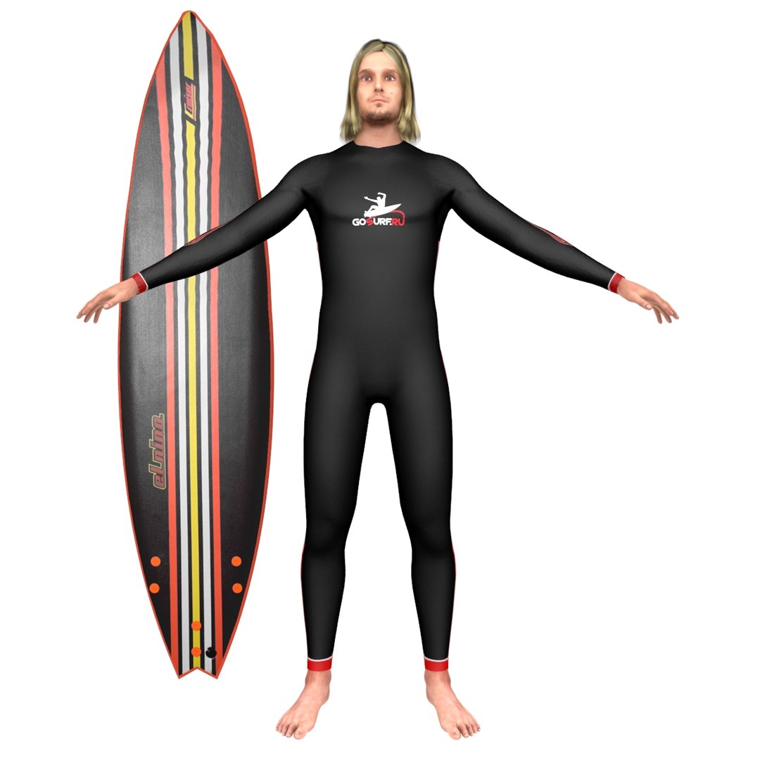Surfer Surfing Man 3D Model - TurboSquid 1282758