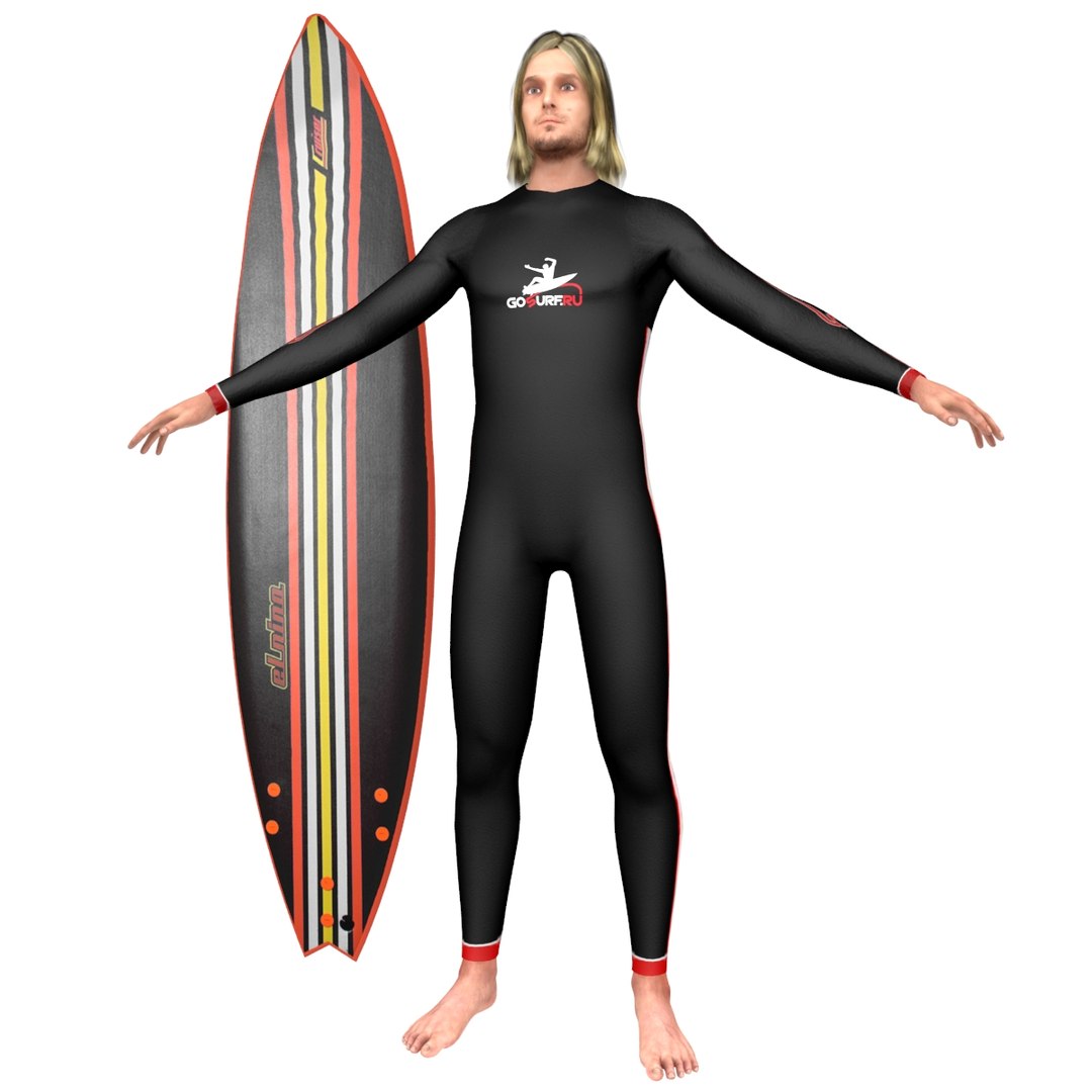 Surfer Surfing Man 3D Model - TurboSquid 1282758