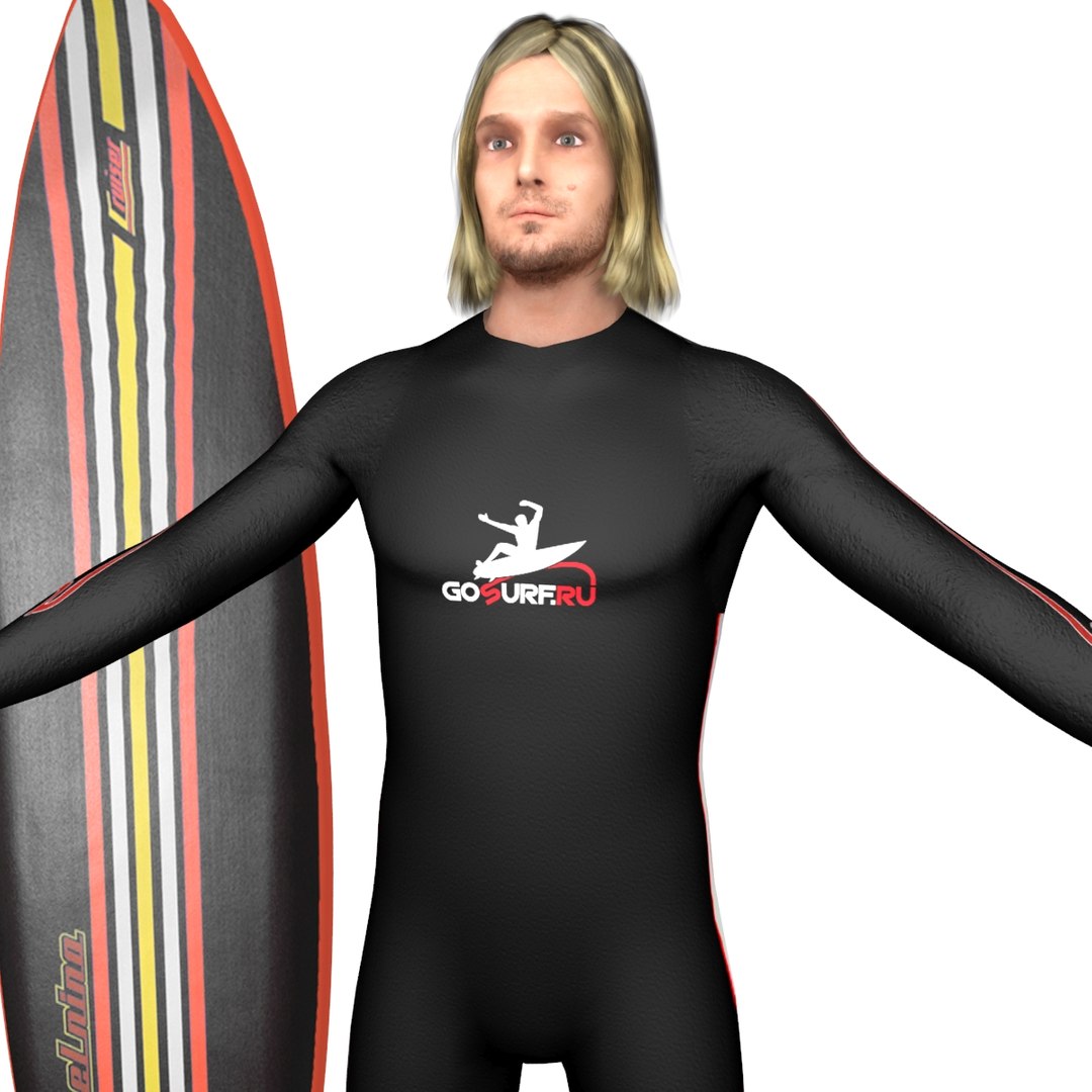 Surfer Surfing Man 3D Model - TurboSquid 1282758
