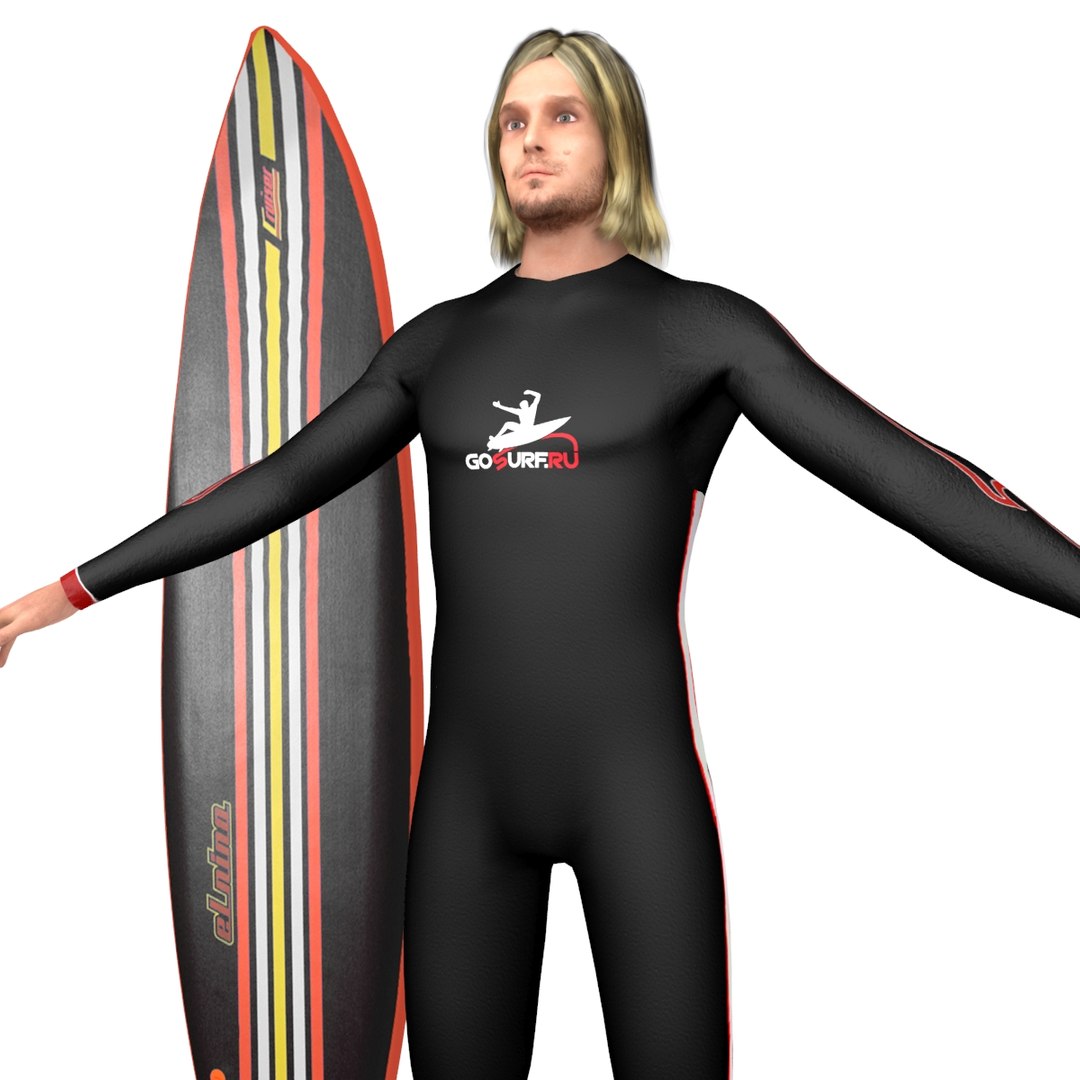 Surfer Surfing Man 3D Model - TurboSquid 1282758