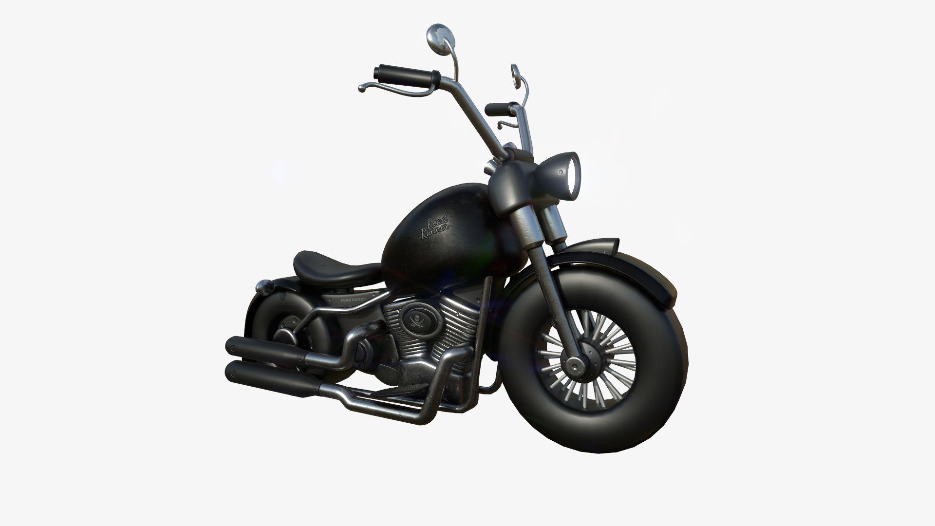Motorcycle Cartoon A13 Full Black - Custom Vehicle Design 3D Model ...