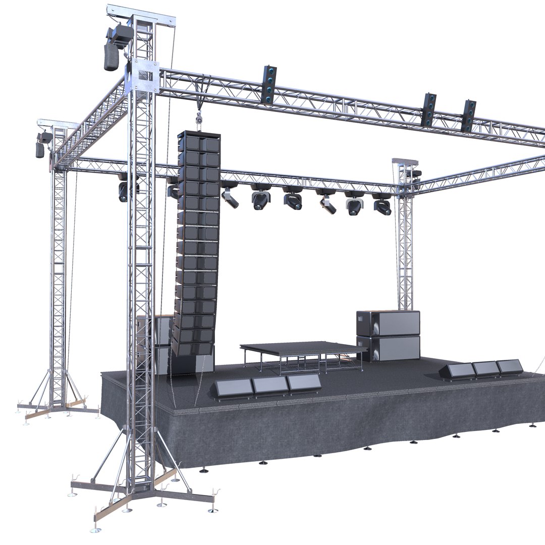 3D Outdoor Concert Stage Mini Model - TurboSquid 1716309
