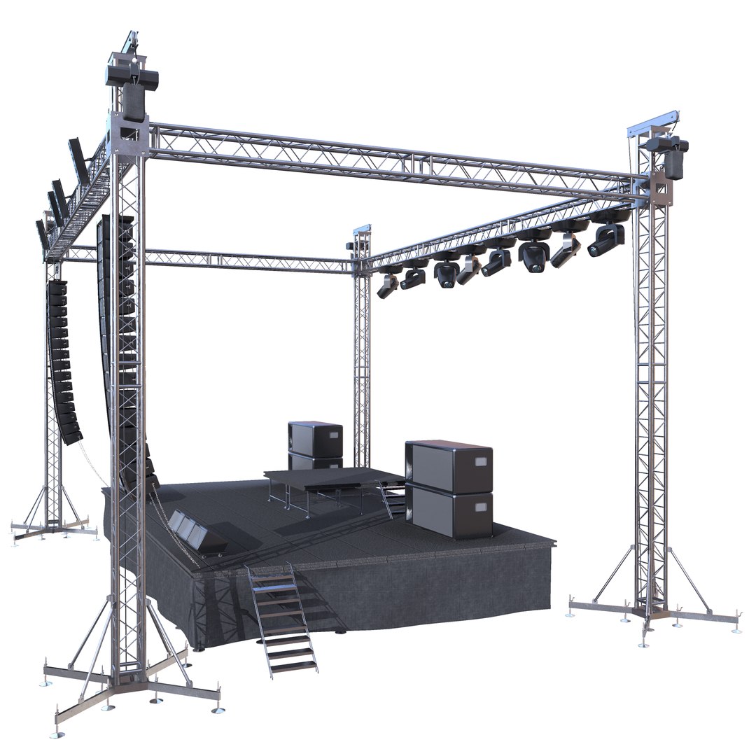 3D Outdoor Concert Stage Mini Model - TurboSquid 1716309