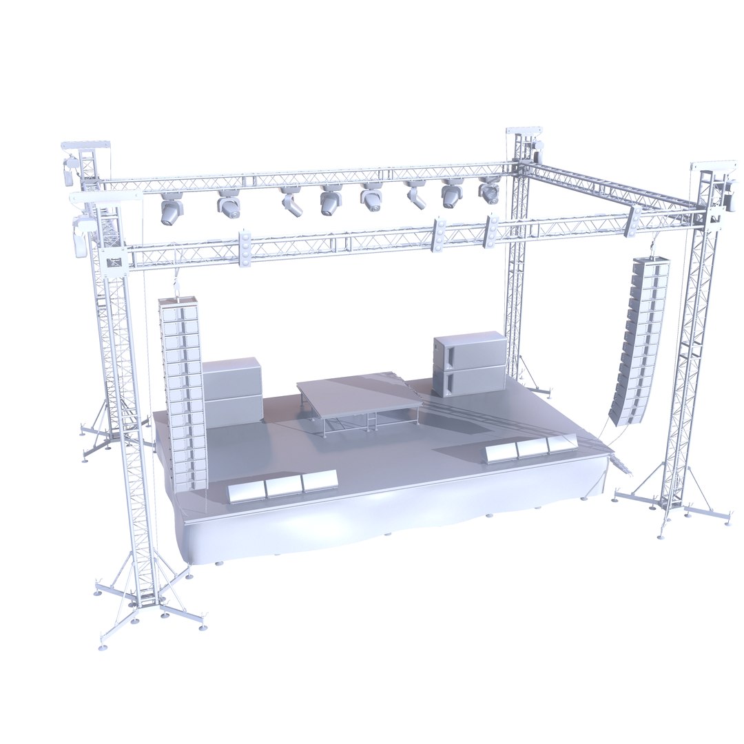 3D Outdoor Concert Stage Mini Model - TurboSquid 1716309
