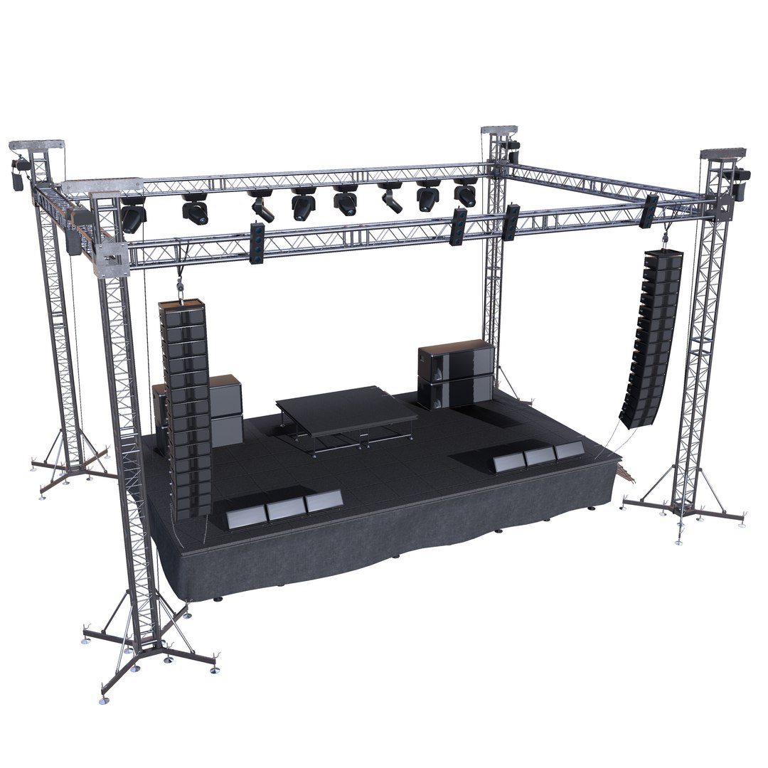 3D Outdoor Concert Stage Mini Model - TurboSquid 1716309