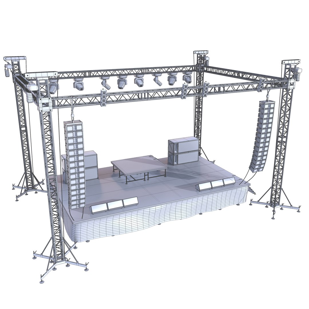 3D Outdoor Concert Stage Mini Model - TurboSquid 1716309