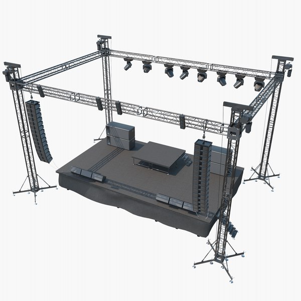 modelo 3d Mini escenario para conciertos al aire libre - TurboSquid 1716309