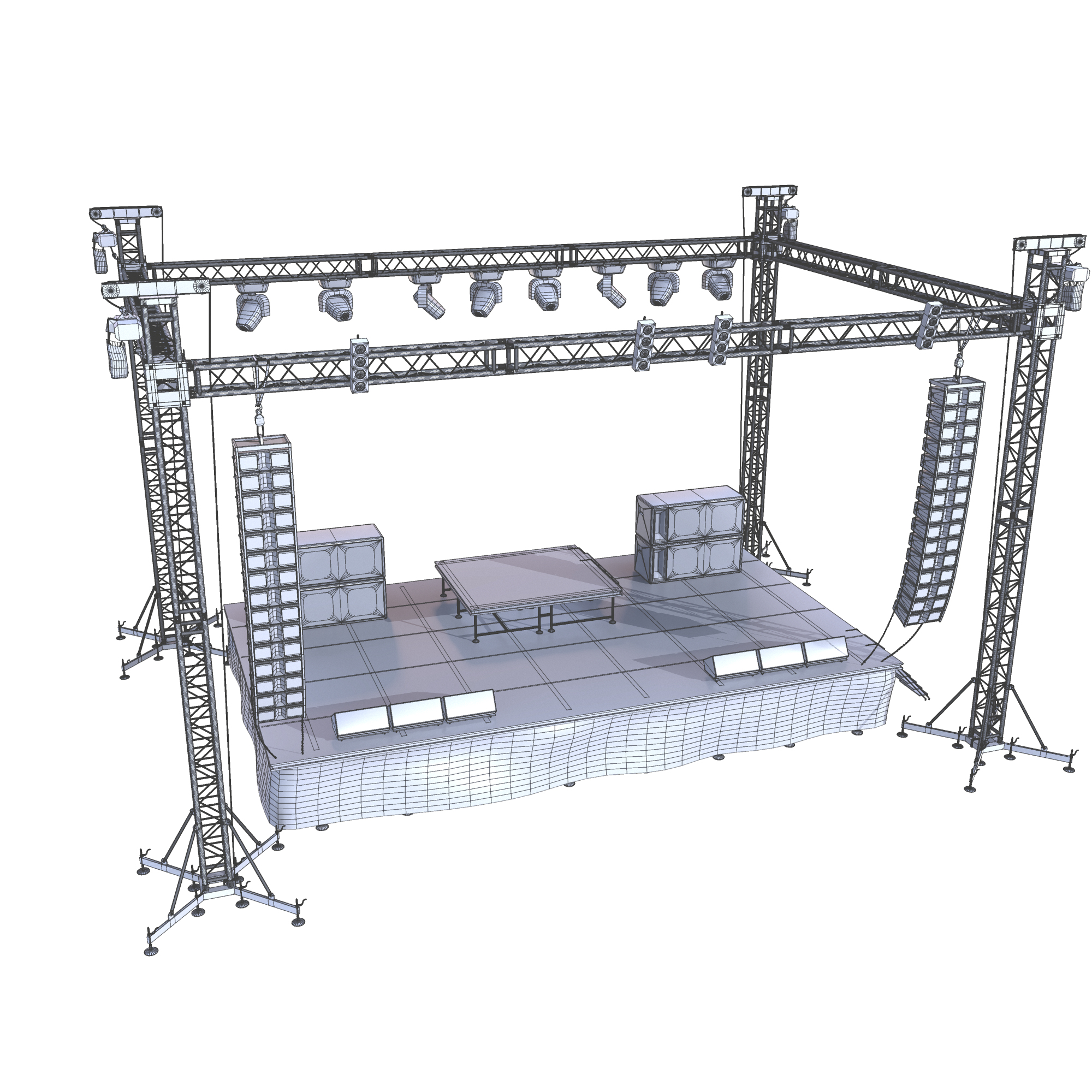 modelo 3d Mini escenario para conciertos al aire libre - TurboSquid 1716309