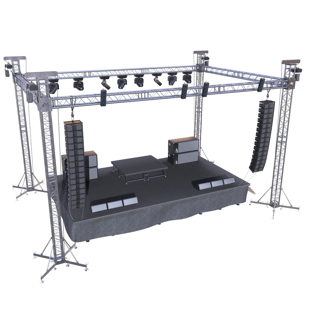 3D Outdoor Concert Stage Mini Model - TurboSquid 1716309