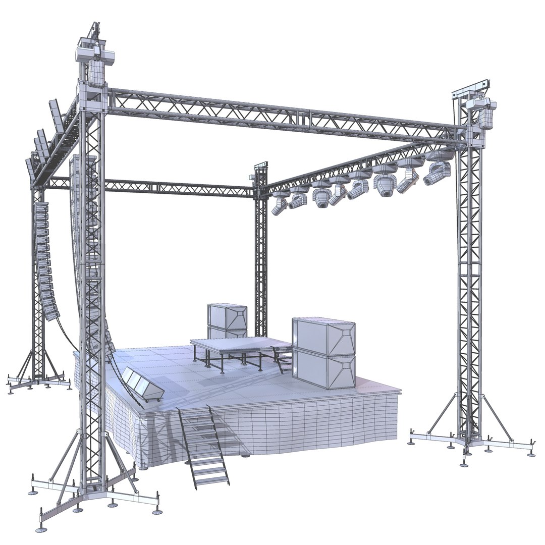 3D Outdoor Concert Stage Mini Model - TurboSquid 1716309