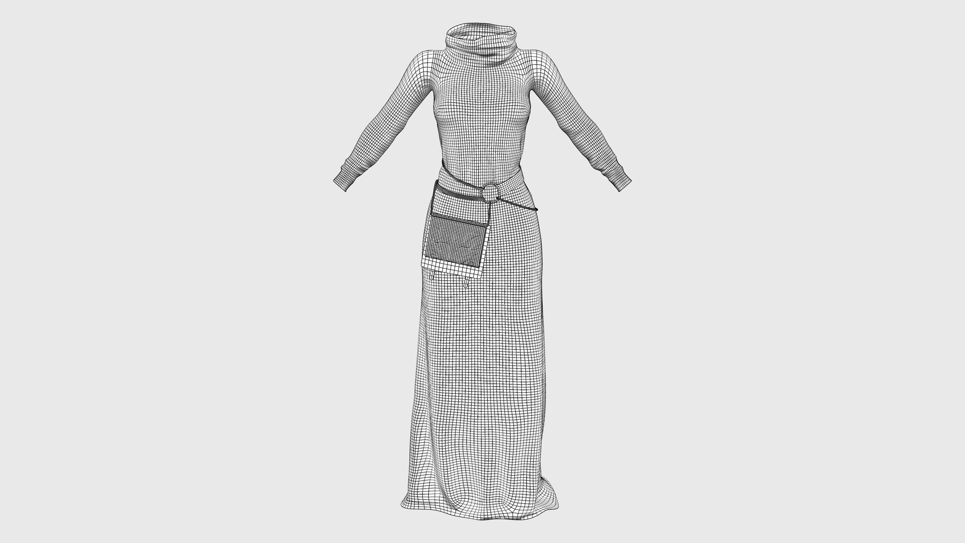 3D Female Space Monk Robe With Optional Book Belt Accessory ...