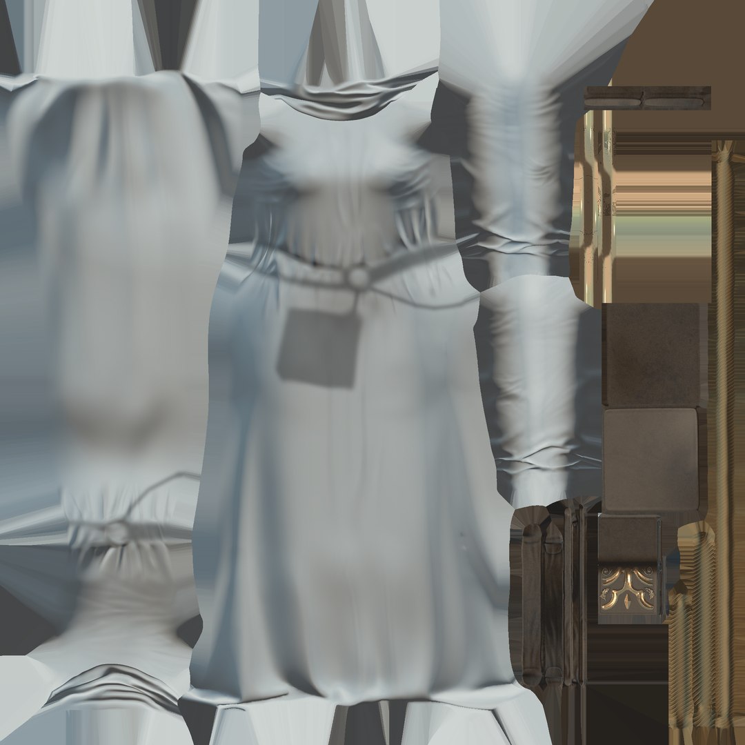 3D Female Space Monk Robe With Optional Book Belt Accessory ...