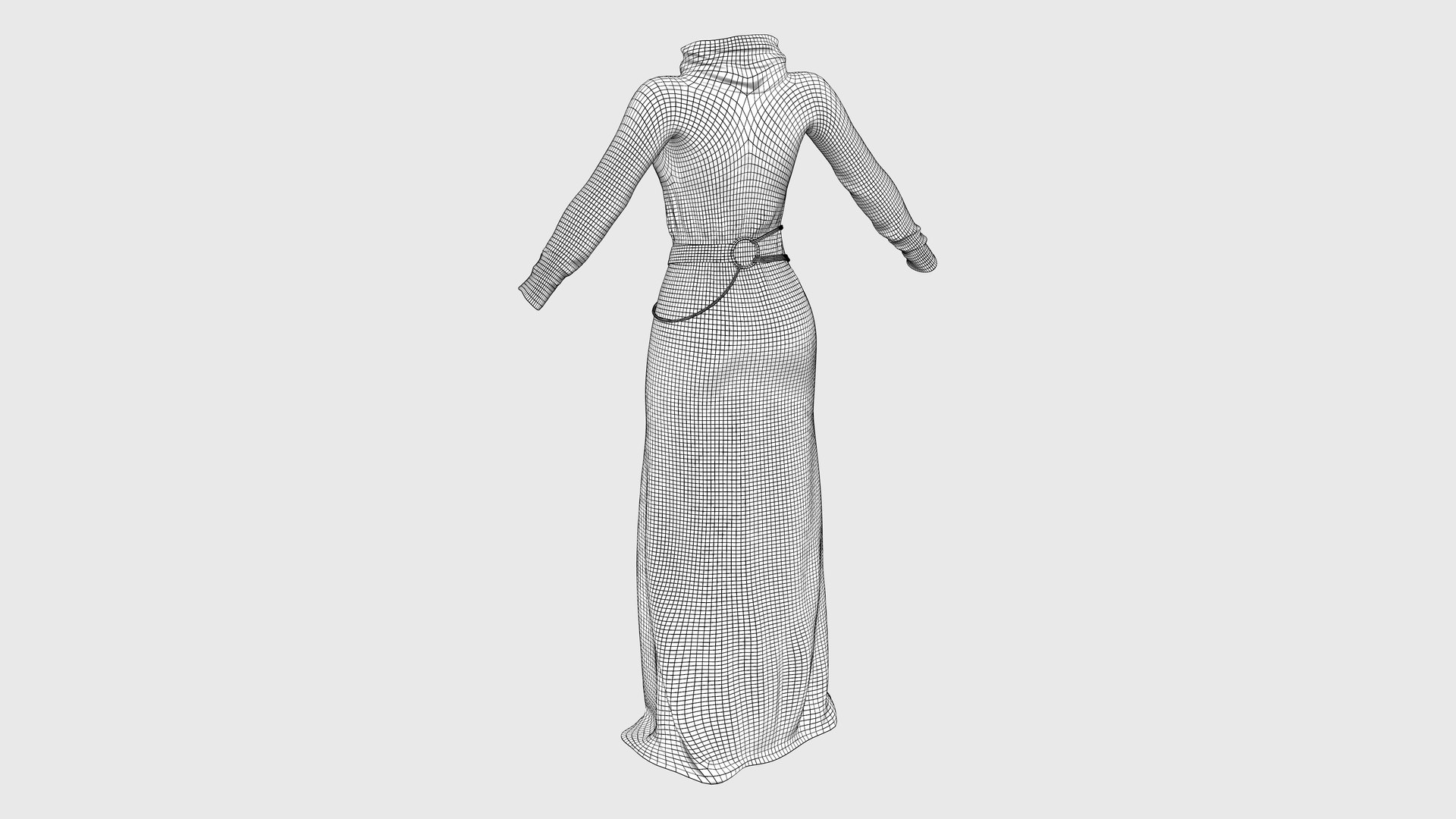 3D Female Space Monk Robe With Optional Book Belt Accessory ...