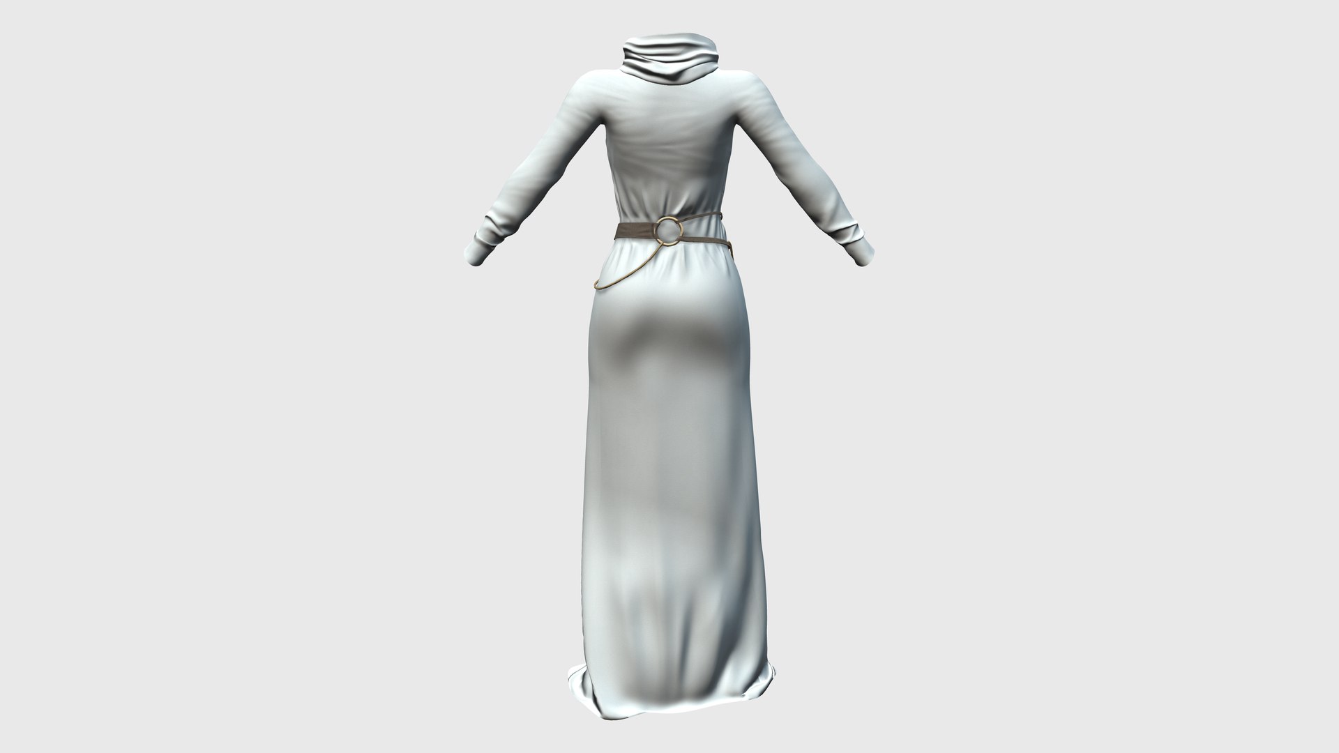 3D Female Space Monk Robe With Optional Book Belt Accessory ...