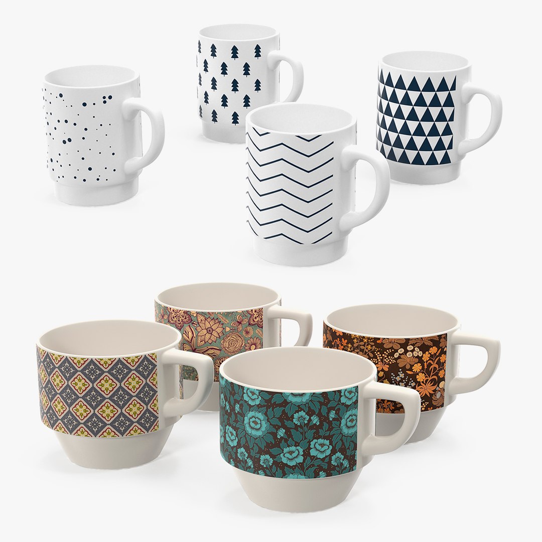 3D ceramic mugs model - TurboSquid 1598973