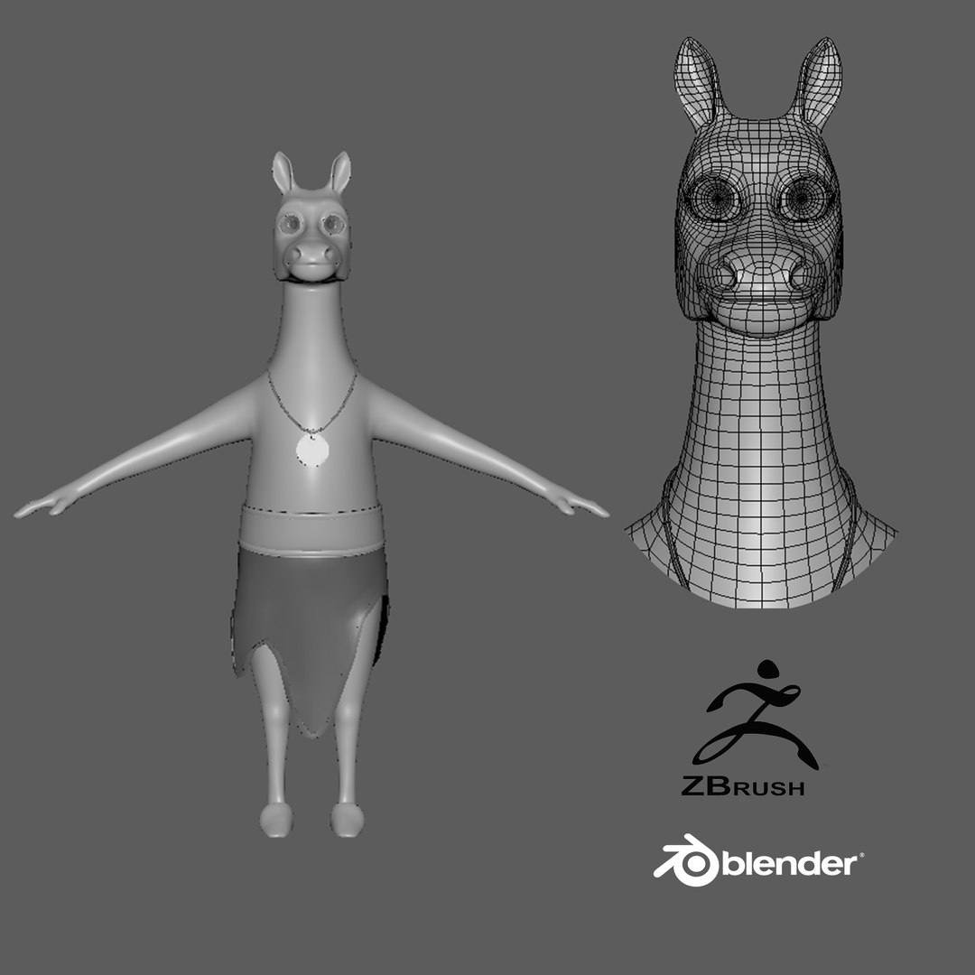 Cartoon Donkey- base mesh 3D model - TurboSquid 2182650