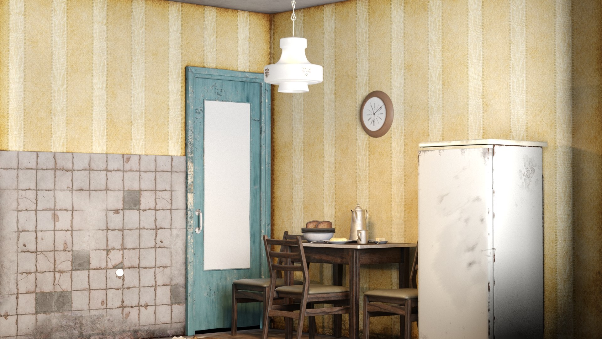 Old Kitchen Vintage Scene Interior 3D Model - TurboSquid 1631480