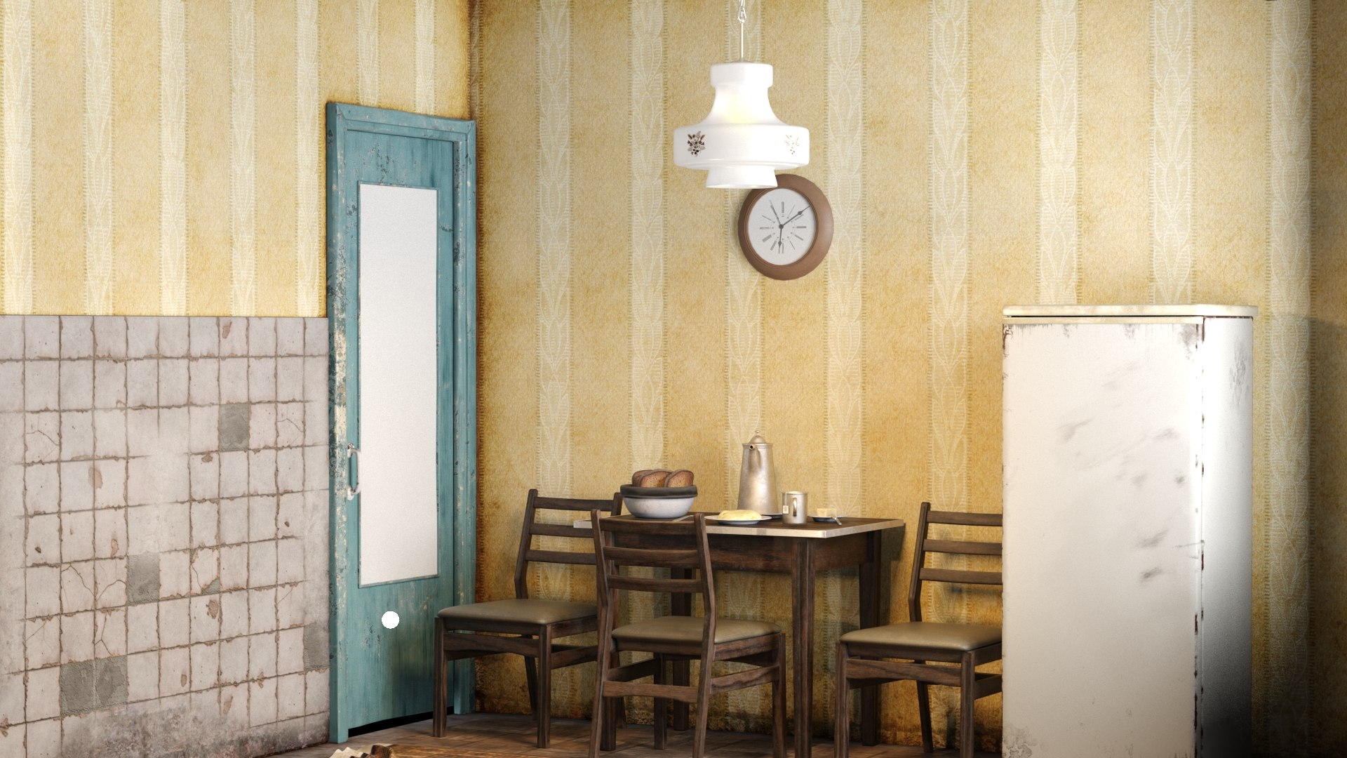 Old Kitchen Vintage Scene Interior 3D Model - TurboSquid 1631480