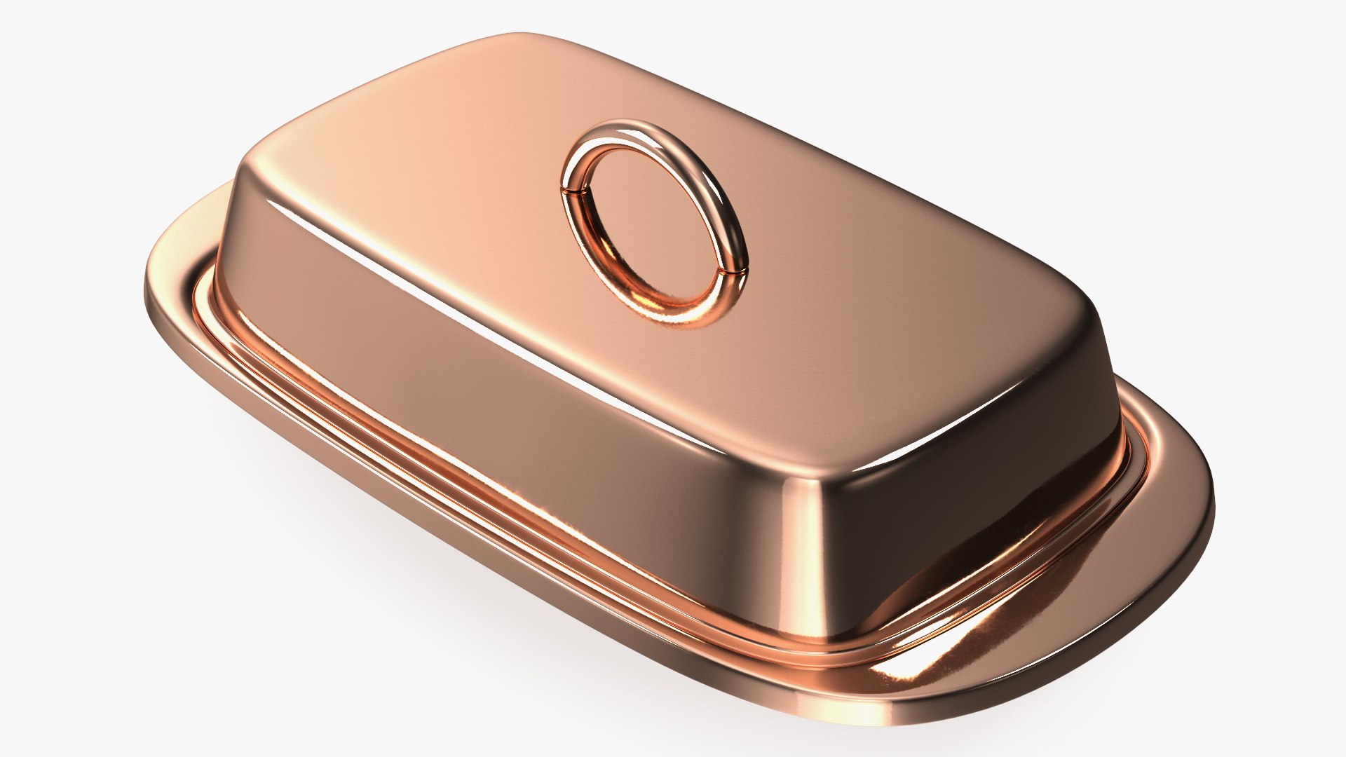 3D Copper Butter Dish Model - TurboSquid 2149863
