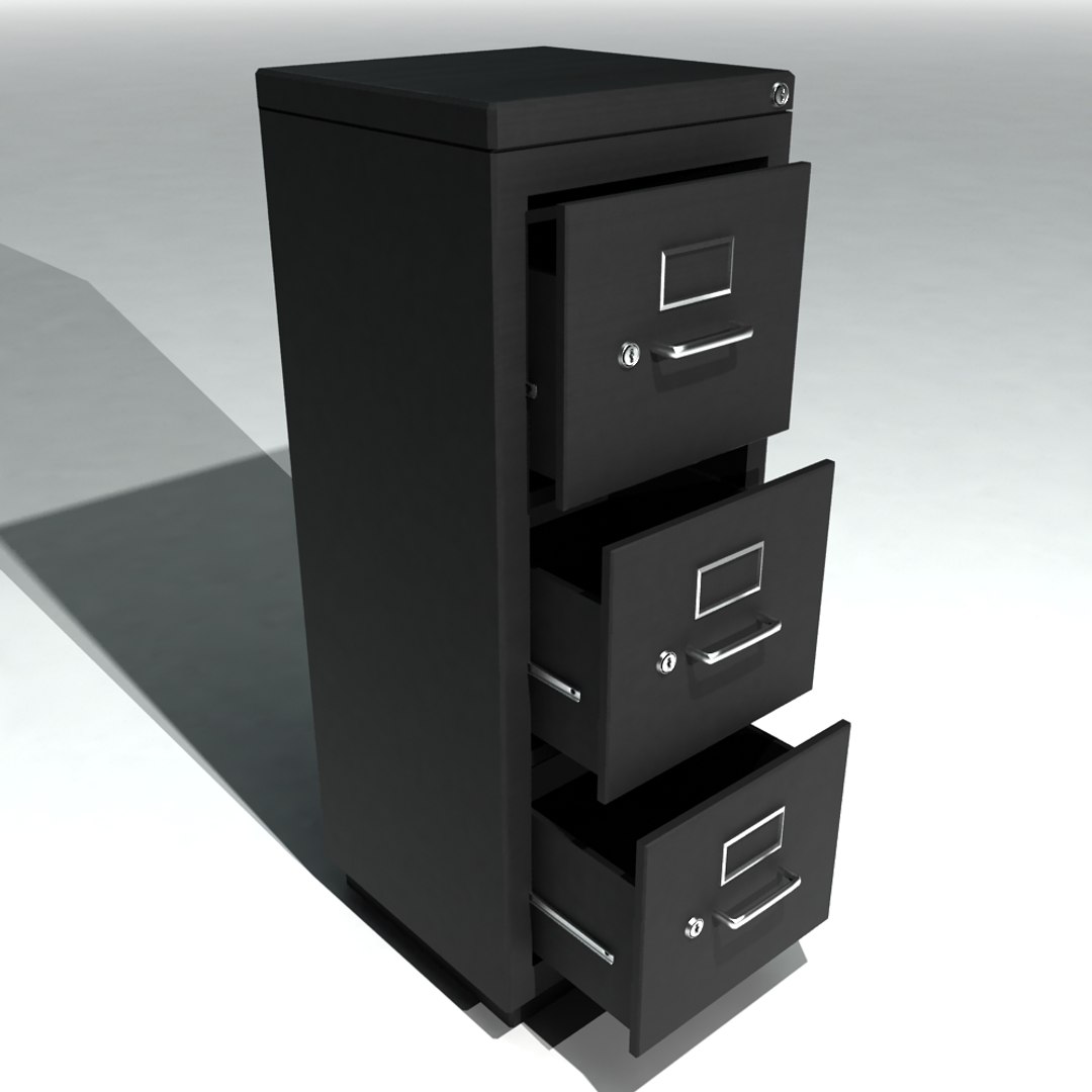 Set Single Metal Filing Cabinets 3ds