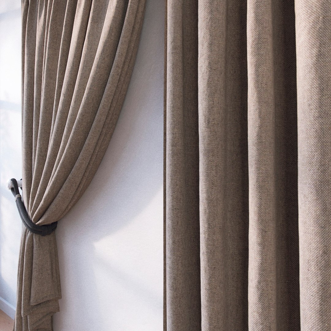 3d model of curtains fabric