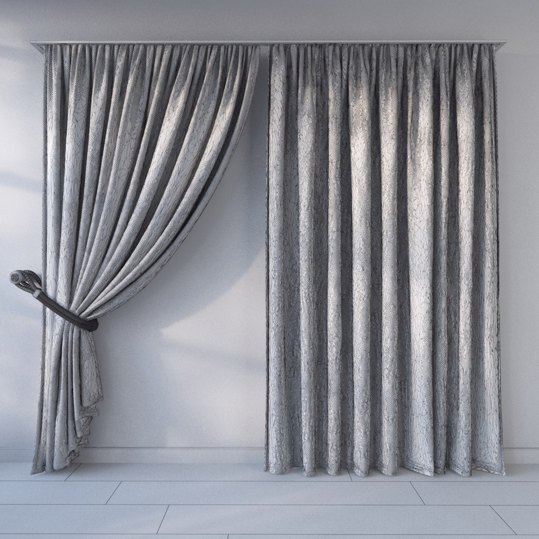 3d model of curtains fabric
