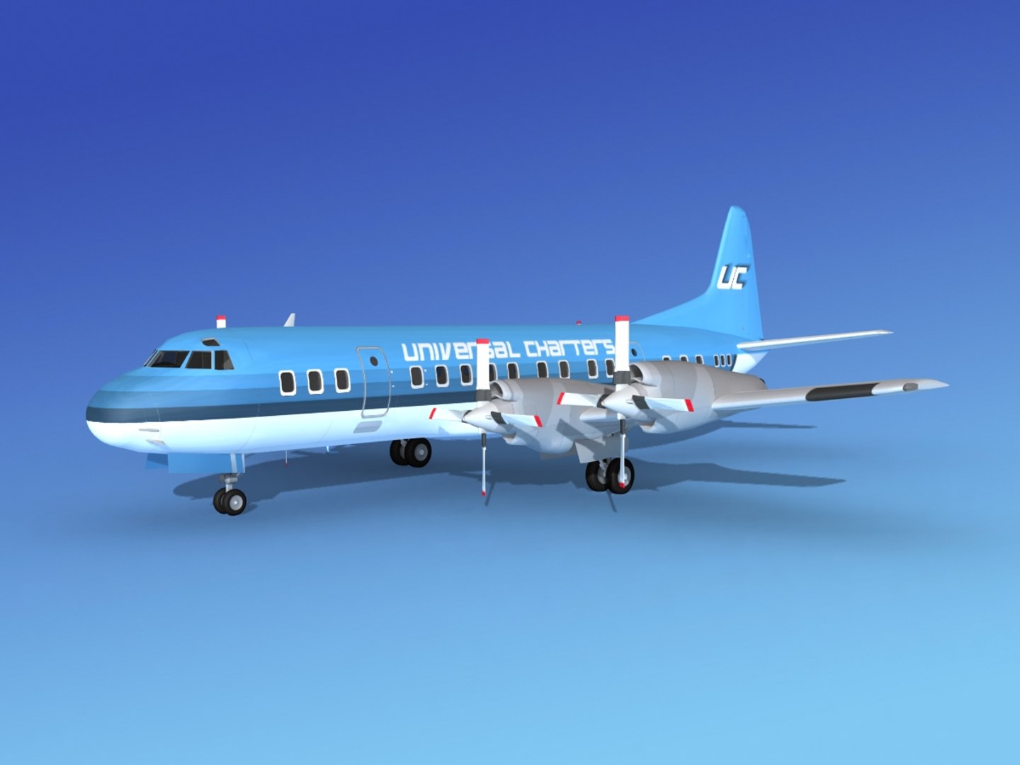 Propellers Electra Lockheed Charter 3d Model