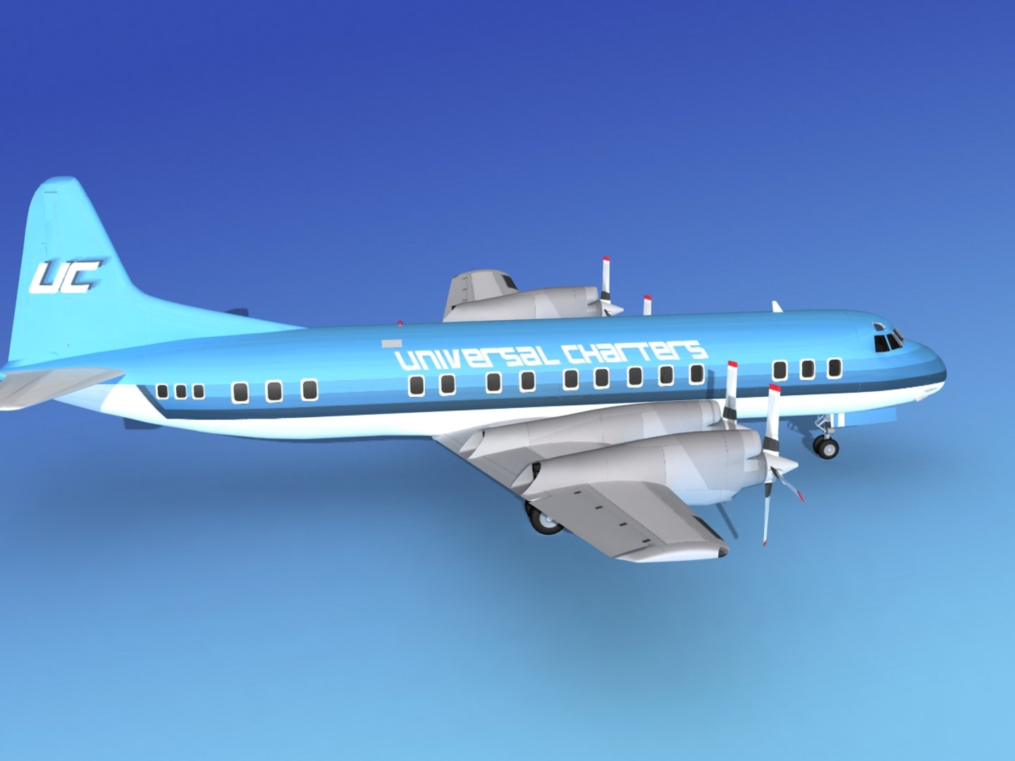 Propellers Electra Lockheed Charter 3d Model
