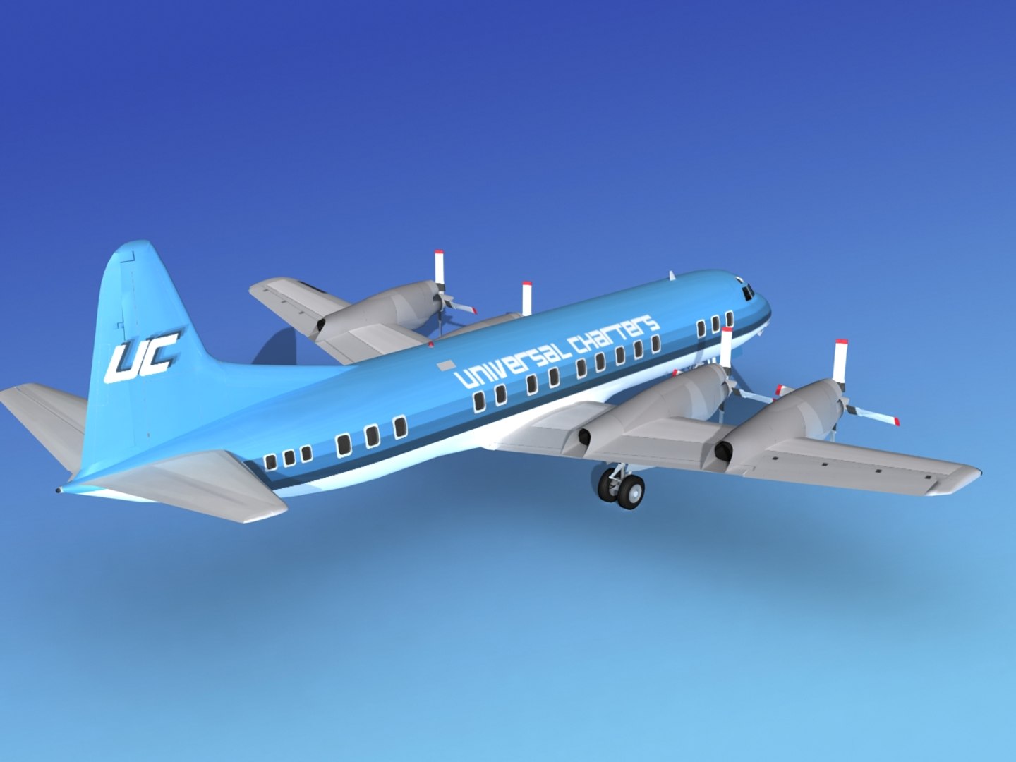 Propellers Electra Lockheed Charter 3d Model