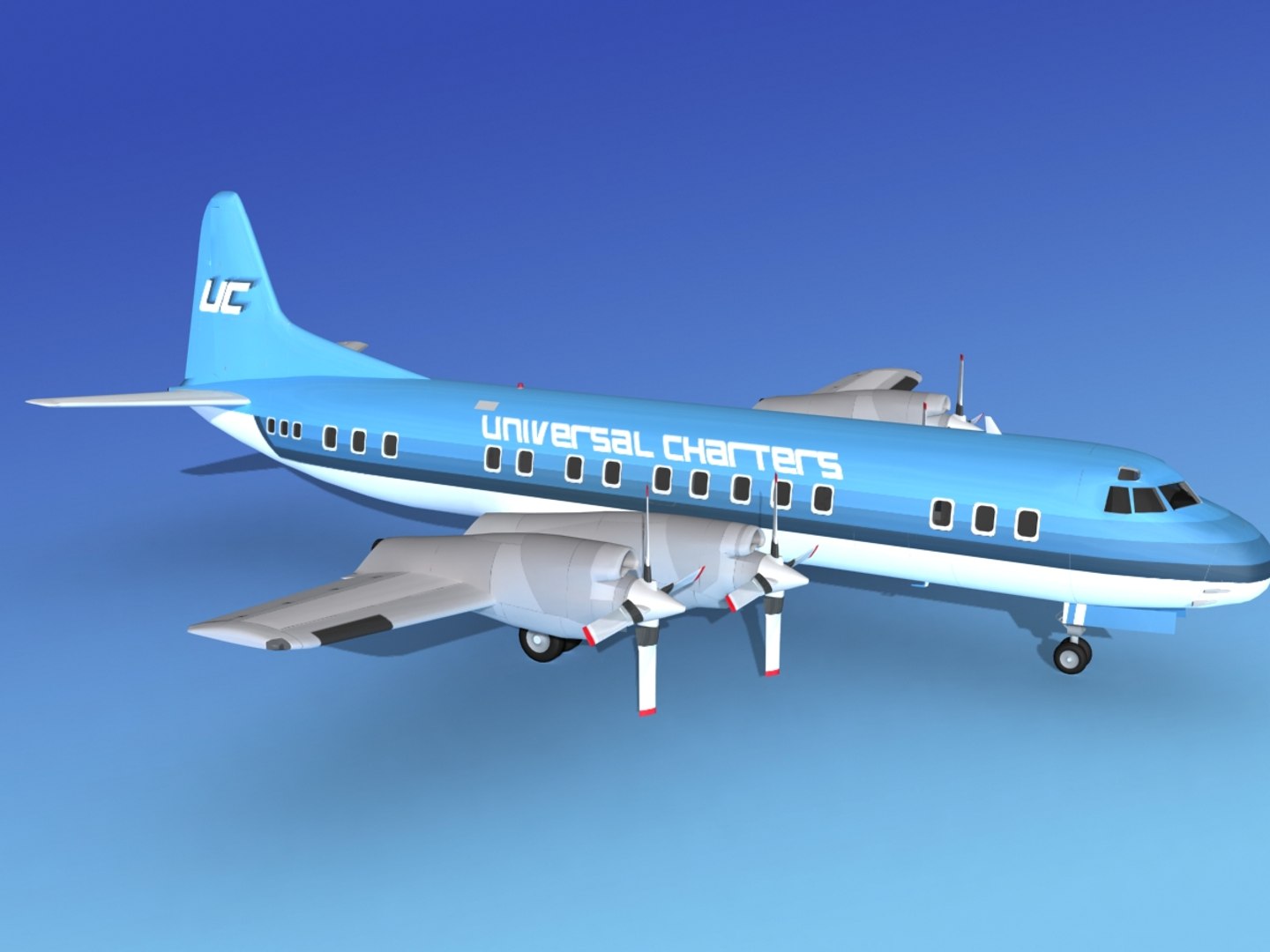 Propellers Electra Lockheed Charter 3d Model
