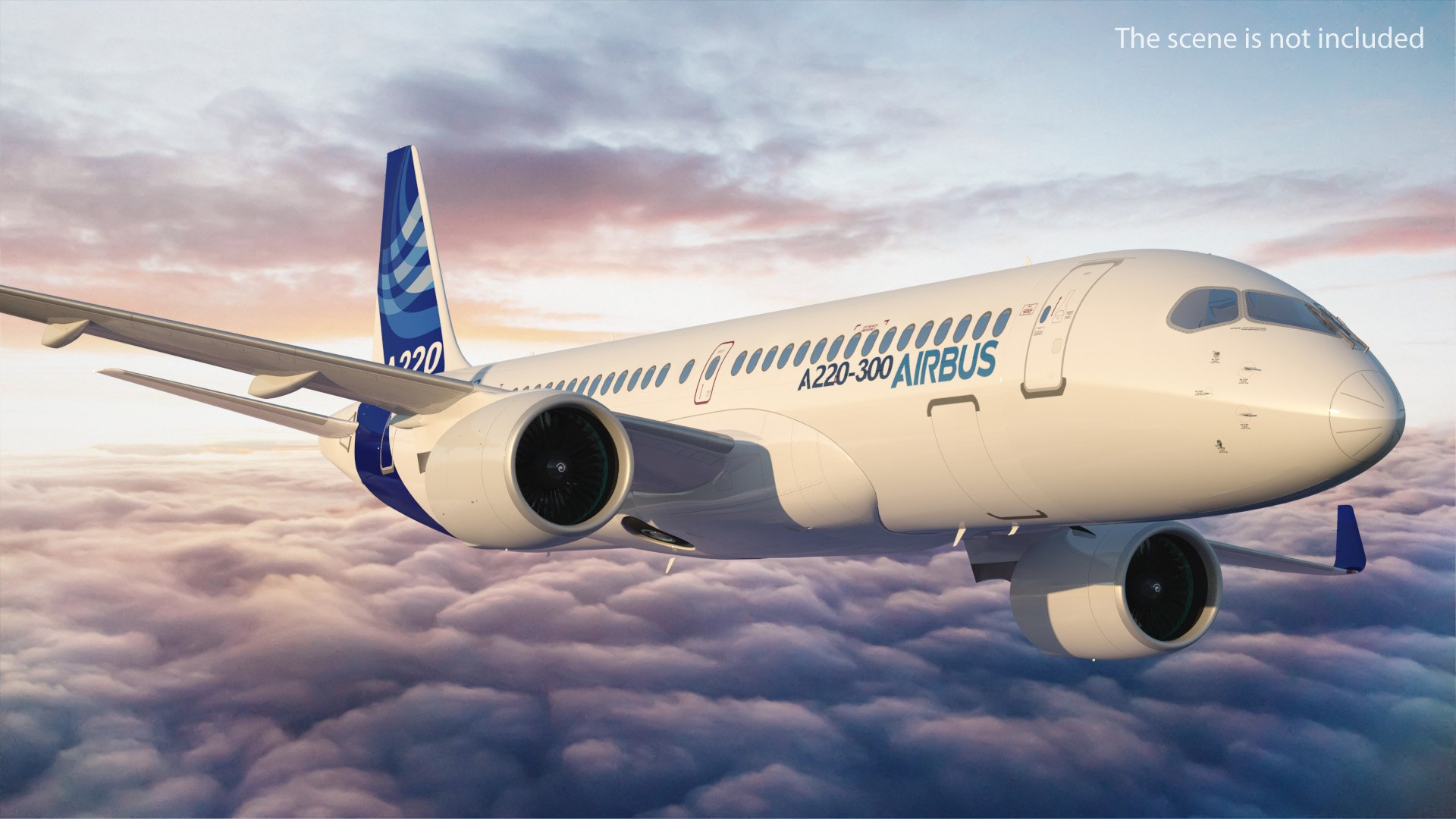 Airbus a220 300 simple 3D model - TurboSquid 1606046