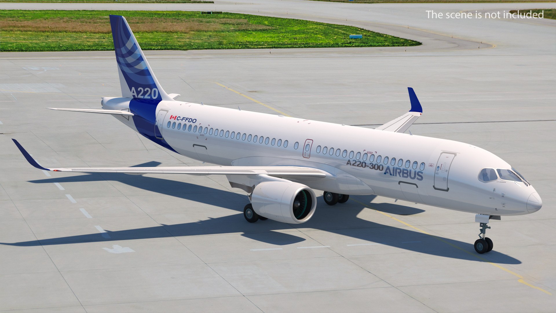 Airbus a220 300 simple 3D model - TurboSquid 1606046