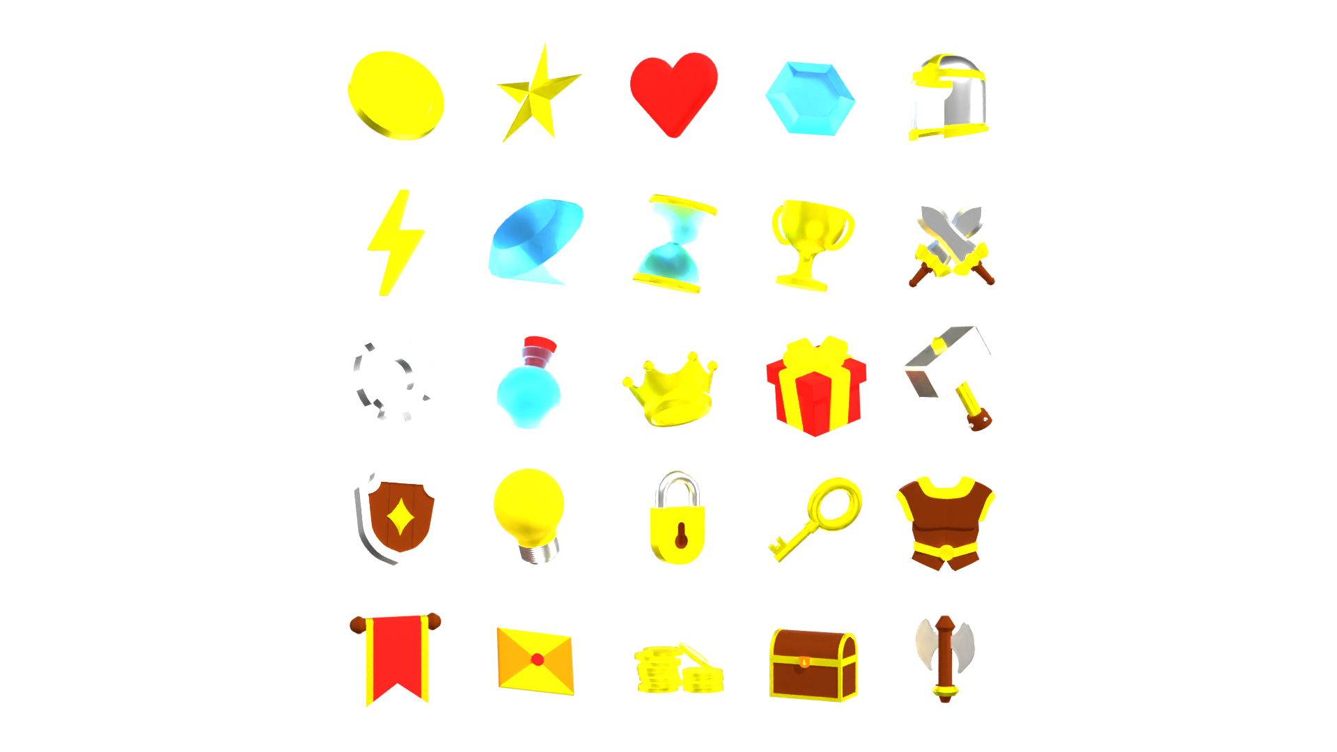 3D 25 3D Game Icon Pack - TurboSquid 2220265