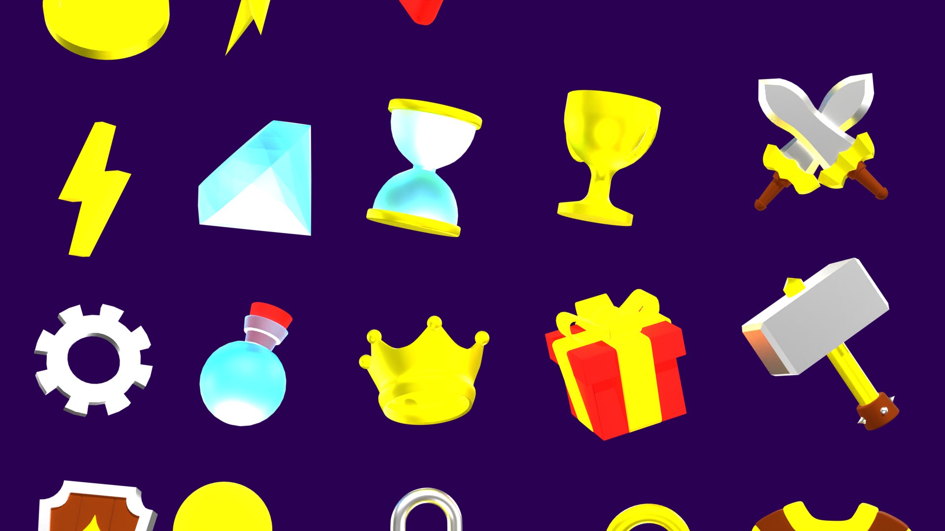 3D 25 3D Game Icon Pack - TurboSquid 2220265