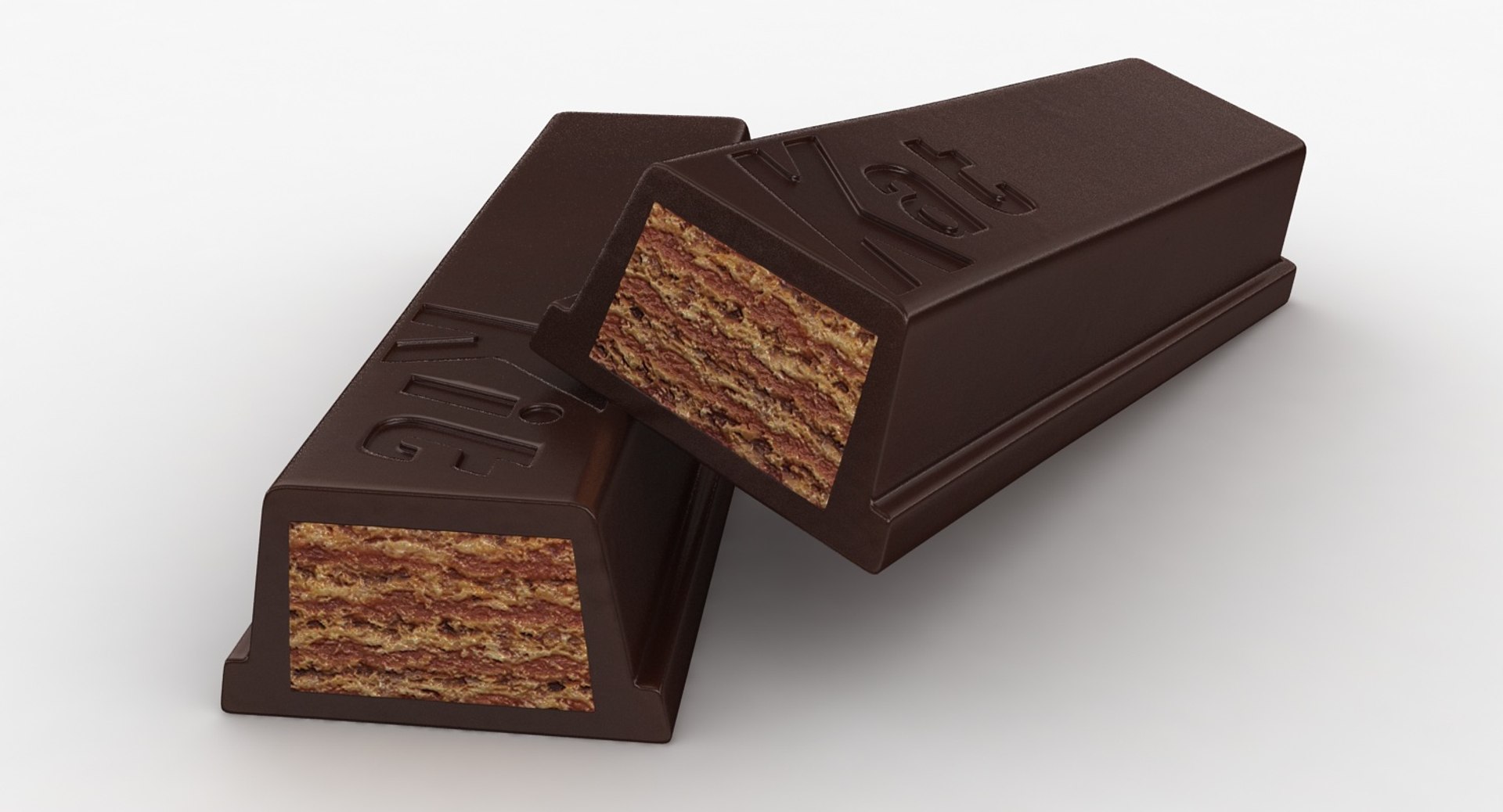 3d Model Realistic Broken Kit Kat
