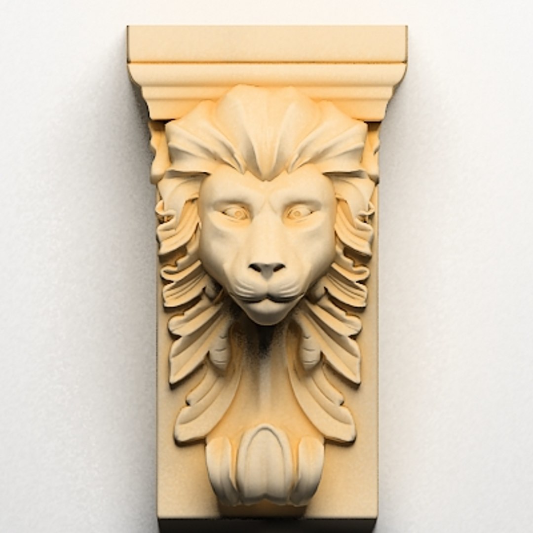 3d Model Lion Head Corbel