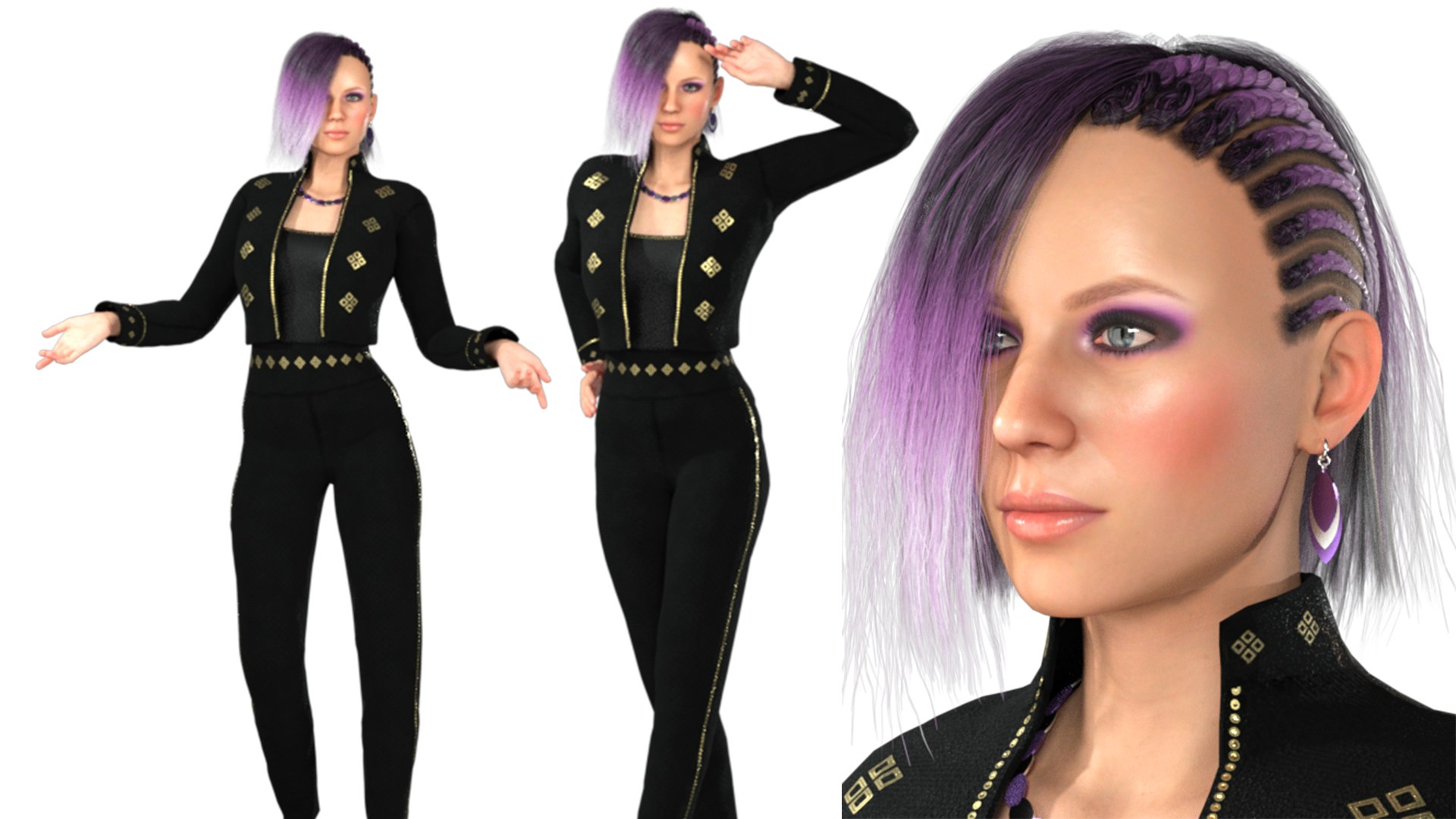 3d Realistic Rigged Girl Character 3d Model Model Turbosquid 2142988