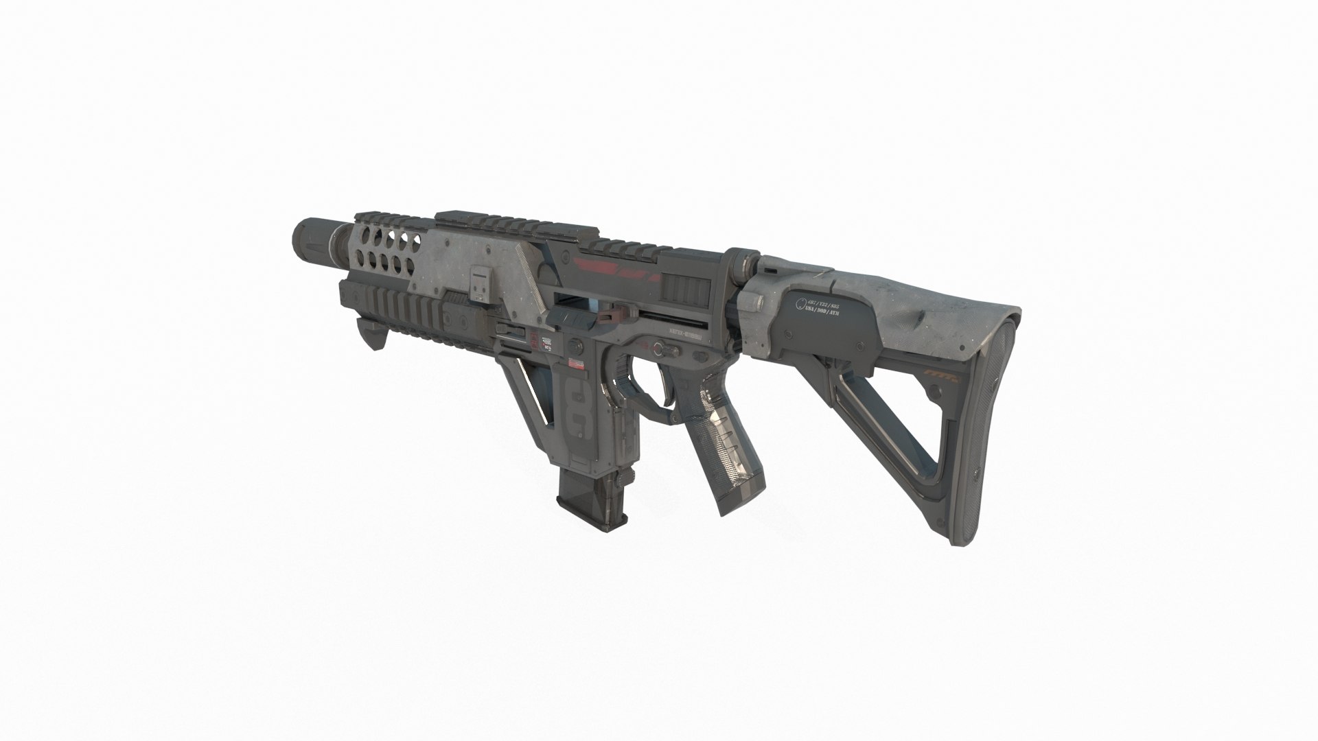 3D Science Fiction Machine Submachine Gun Model - TurboSquid 2296423