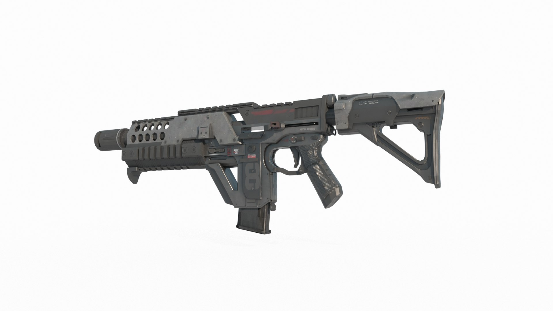 3D Science Fiction Machine Submachine Gun Model - TurboSquid 2296423