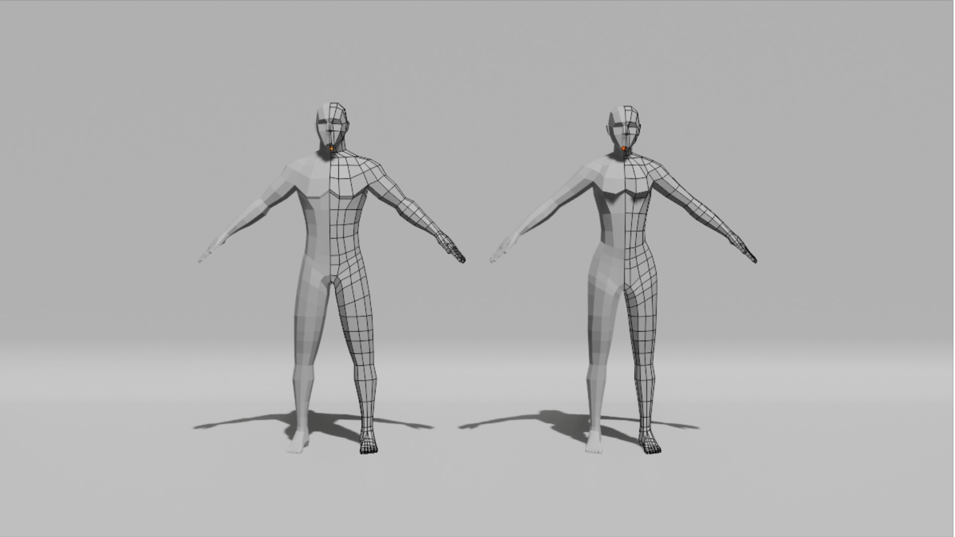 3D Simple Base Human Male Female Low Poly 3D Model - TurboSquid 2212608