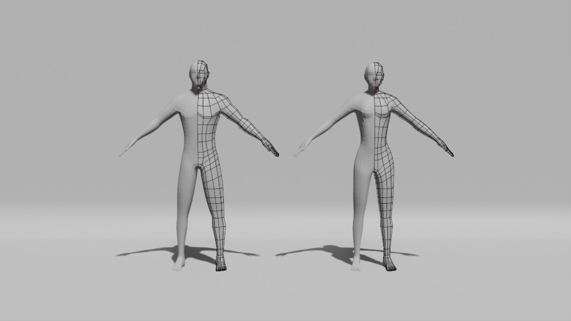 3D Simple Base Human Male Female Low Poly 3D Model - TurboSquid 2212608