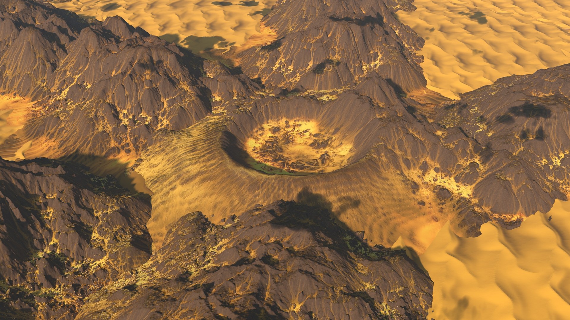 Massive Terrain Scene Golden Sand 3D Model - TurboSquid 1990604