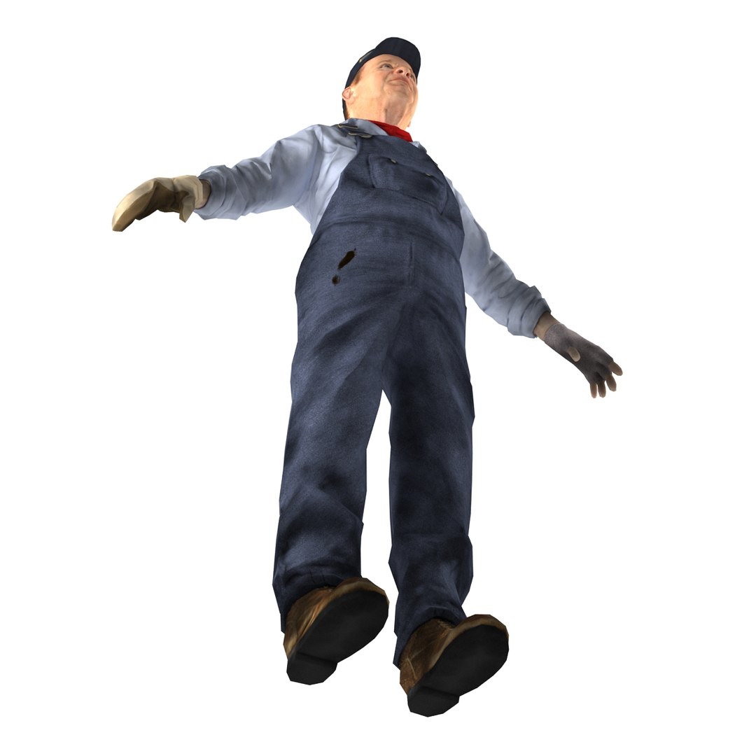 3d locomotive engineer rigged