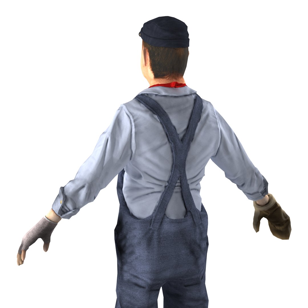 3d locomotive engineer rigged