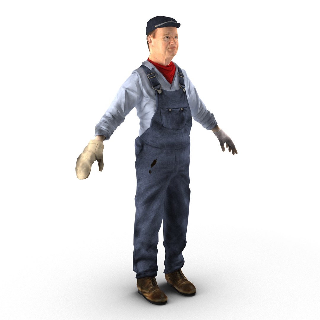 3d locomotive engineer rigged