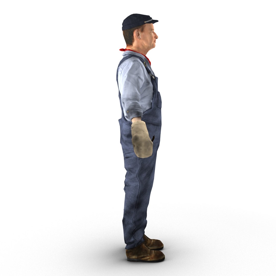 3d locomotive engineer rigged