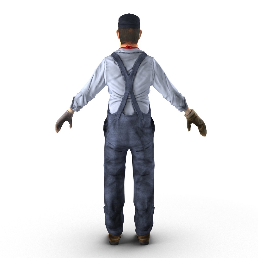 3d locomotive engineer rigged